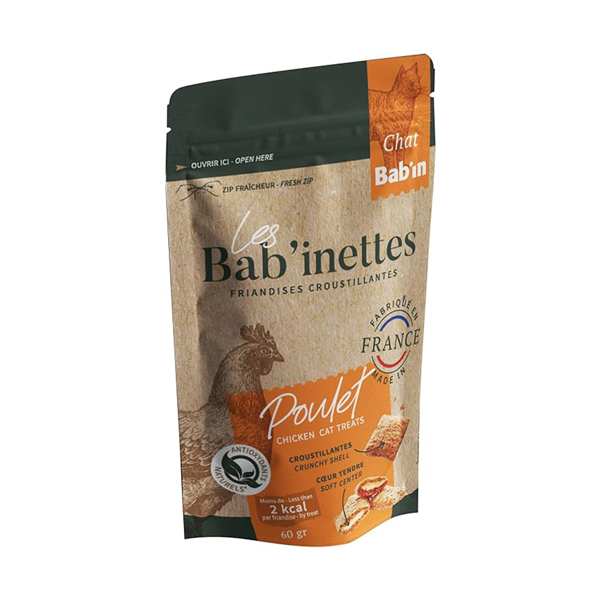 Bab'in - Friandises chat Bab'inettes au poulet 60g - Terranimo